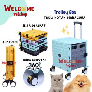 Jual Trolley Box Anjing Kucing Troli Lipat Stroller Keranjang Belanja ...