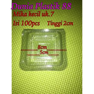 Jual @100Pcs Ukuran 7 Box Mika Plastik Mika Bening Tempat Kue Kecil ...