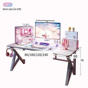 Jual Computer Desk Desktop Home Gaming Table Curved Desktop Double ...