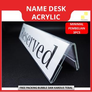 Jual NAME DESK ACRYLIC 2 SISI SIGN HOLDER - NAME PLATE CLEAR TAG PAPAN ...