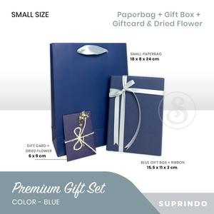 Jual Premium Gift Set Paper Bag + Kotak Kado + Kartu Ucapan (BIRU) - 15 ...