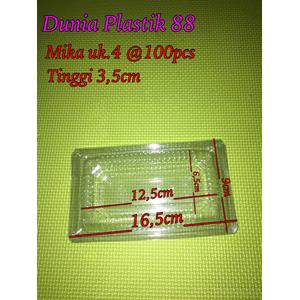 Jual @100Pcs Ukuran 4 Box Mika Plastik Mika Bening Tempat Kue Makanan ...