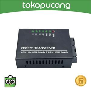 Jual READY Media Converter HTB 2 Port FO 4 Port Lan 10/100 Fiber Optic FTTH - Kota Bekasi ...