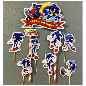 Jual cake topper sonic hedgehogbanner topper caketusukan kuehiasan kue ...