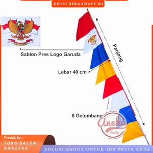 Promo Bendera Umbul Umbul Biru zig zag garuda / bendera kain HUT RI ...
