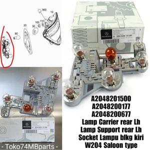 Jual A2048201500 Lamp Carrier Socket Lampu Blkg Mercedes Lh W204Saloon ...