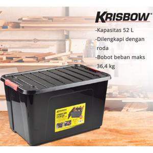 Jual Container Plastik Storage Box 52 Liter Hitam Krisbow - Jakarta ...