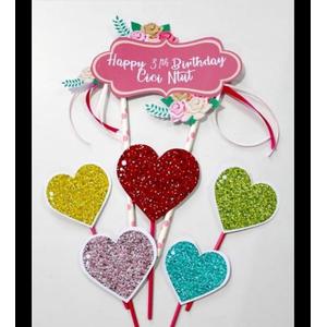 Jual Topper Anniversary Heart Cake Topper Anniv Topper Kue Hati ...