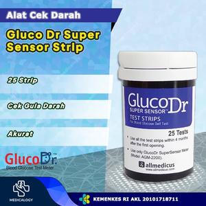Jual Gluco Dr Super Sensor Strip Alat Cek Gula Darah 25T - Kota ...