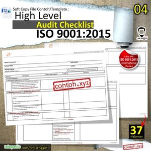 Jual Maja Contoh Pre-Audit Checklist High Level Audit Checklist Iso ...