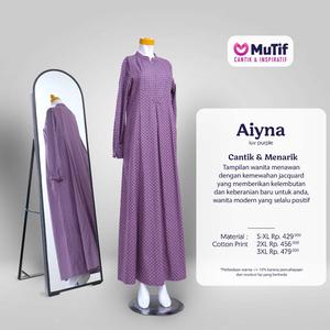 Promo Mutif-Gamis Aiyna Purple-Green Cotton Print Gamis Wanita Dewasa Motif - S-XL - Kota Depok ...