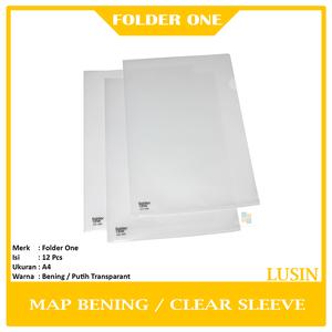 Jual [ PERPACK ]Map L / Map Bening Folder One A4 Warna - Hijau ...