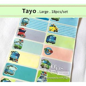 Jual Tayo LARGE. Stiker label nama waterproof Korea Little Bus Rogi ...