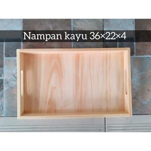 Jual Baki Kayu/ Nampan Kayu/ Tray Kayu ukuran Custom 36x22x4cm Pegangan ...