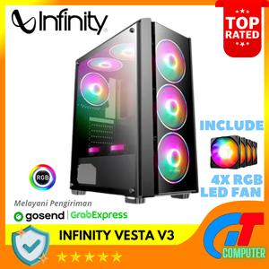 Jual INFINITY VESTA V2 INCLUDE 4 FAN - mATX ATX - TG - Casing Gaming ...