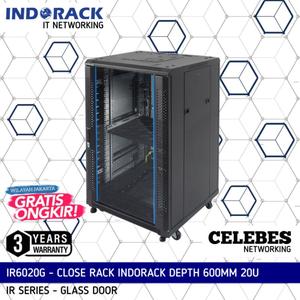 Jual IR6020G - Close Rack INDORACK Glass Door Rak Server 20U Depth ...
