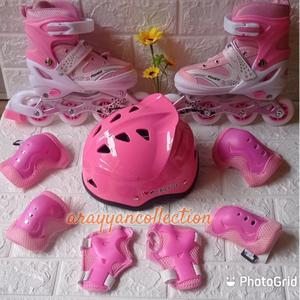 Jual sepatu roda lengkap dengan helm dan pelindung siku lutut dan ...