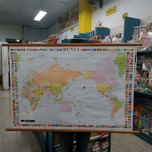 Jual peta bingkai gantung dunia dan bendera negara - Jakarta Selatan ...