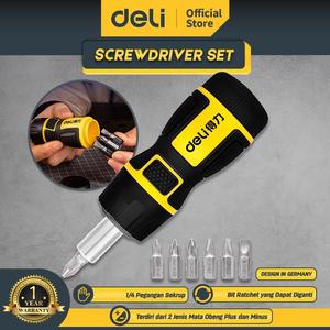 Jual Deli Screwdriver Set / Set Obeng Plus Minus 6 pcs DL260307 ...