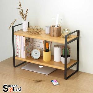Jual Rak Buku Minimalis DIY Table Bookshelf Organizer Double Layer ...