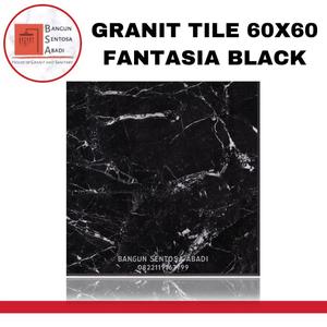Jual GRANIT TILE 60X60 COVE FANTASIA BLACK / GRANITE HITAM CORAK ...