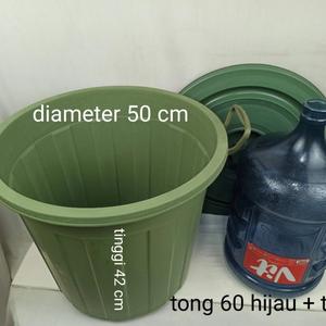 Jual TONG 60 HIJAU EMBER 60 PLASTIK EMBER 60 LITER + TUTUP TONG ...