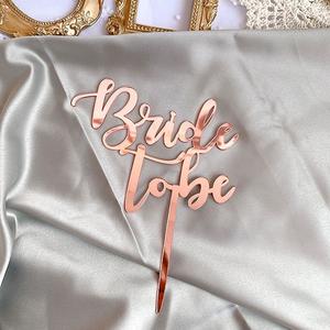 Jual TOPPER CAKE KUE BRIDE TO BE AKRILIK PERLENGKAPAN PESTA - Gold, T ...