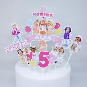 Jual Cake Topper 3D Custom Nama Karakter Roblox Girl Game Roblox Cewek ...