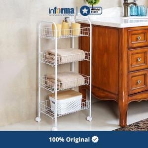 Jual INFORMA - RAK PENYIMPANAN-STORAGE CART 4-TIER 38X26X86CM WHITE ...
