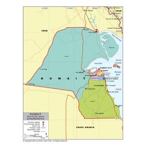 Jual Peta Kuwait ukuran besar tanpa bingkai - 125x162cm - Kab ...
