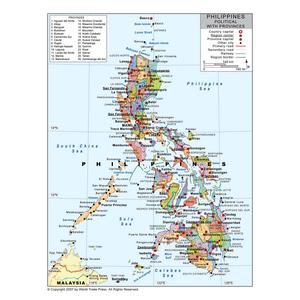 Jual Peta Philippines ukuran besar tanpa bingkai - 90x116cm - Kab ...