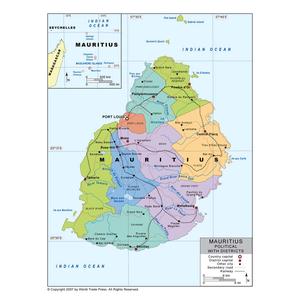 Jual Peta Mauritius ukuran besar tanpa bingkai - 90x70cm - Kab ...