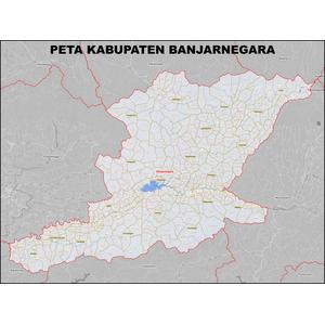 Jual Peta Kabupaten Banjarnegara Kecamatan dan Kelurahan - 90x70cm ...