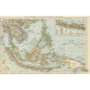 Jual Peta Kuno Indonesia Nusantara 1881 Hinterindien Malayische ...