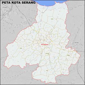 Jual Peta Kota Serang Kecamatan Dan Kelurahan - 90x90cm - Kab ...