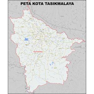 Jual Peta Kota Tasikmalaya Kecamatan Dan Kelurahan - 90x75cm - Kab ...