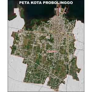 Jual Peta Kota Probolinggo Satelit Kecamatan Dan Kelurahan - 90x75cm ...