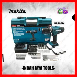 Jual MAKITA HP488D Mesin Bor Cordless Baterai Besi Kayu Beton Driver HP ...