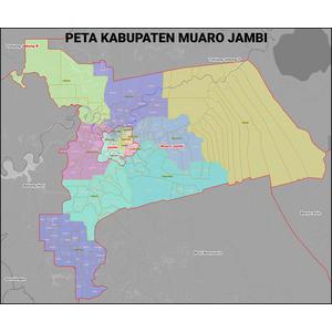 Jual Peta Kabupaten Muaro Jambi Kecamatan Dan Kelurahan - packing ...