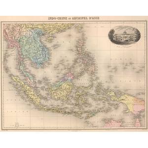 Jual Peta Kuno Indonesia Nusantara 1892 Indo Chine et Archipel DAsie ...
