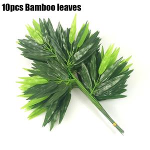 Jual 10 Buah Bambu Buatan Simulasi Daun Bambu Plastik Daun Bambu Cabang ...