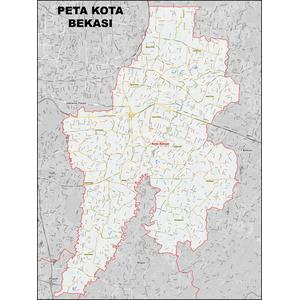 Jual Peta Kota Bekasi Kecamatan Dan Kelurahan - 90x120cm - Kab ...