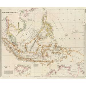 Jual Peta Kuno Indonesia Nusantara 1844 Asiatic Archipelago - packing ...