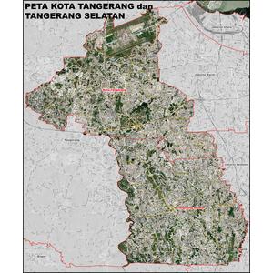 Jual Peta Kota Tangerang Dan Tangerang Selatan Satelit - packing ...