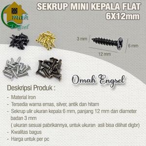 Jual Skrup mini sekrup mini kepala flat TF 6x12 mm P.S312 Screw Sekrup ...