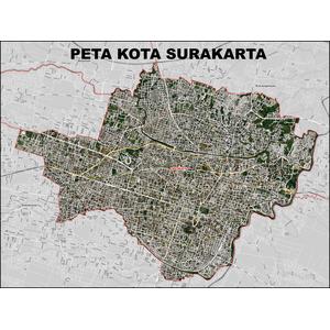 Jual Peta Kota Solo Surakarta Satelit Kecamatan Dan Kelurahan - 90x70cm ...