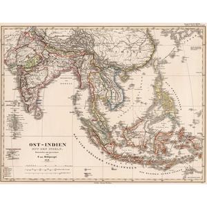 Jual Peta Kuno Indonesia Nusantara 1850 Ost Indien Mit Den East Indies ...