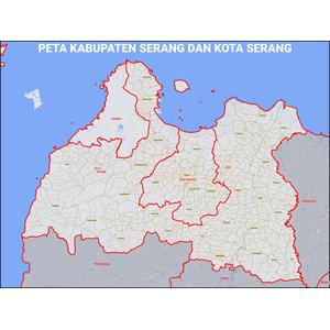 Jual Peta Kabupaten serang dan kota serang Kecamatan dan Kelurahan ...