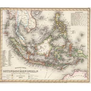 Jual Peta Kuno Indonesia Nusantara 1874 Ostindischen Inseln - packing ...