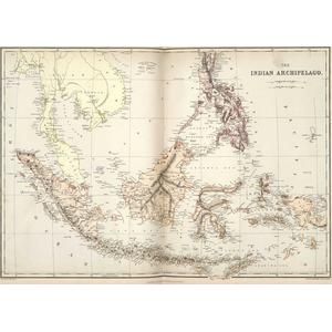 Jual Peta Kuno Indonesia Nusantara 1882 Indian Archipelago - packing ...